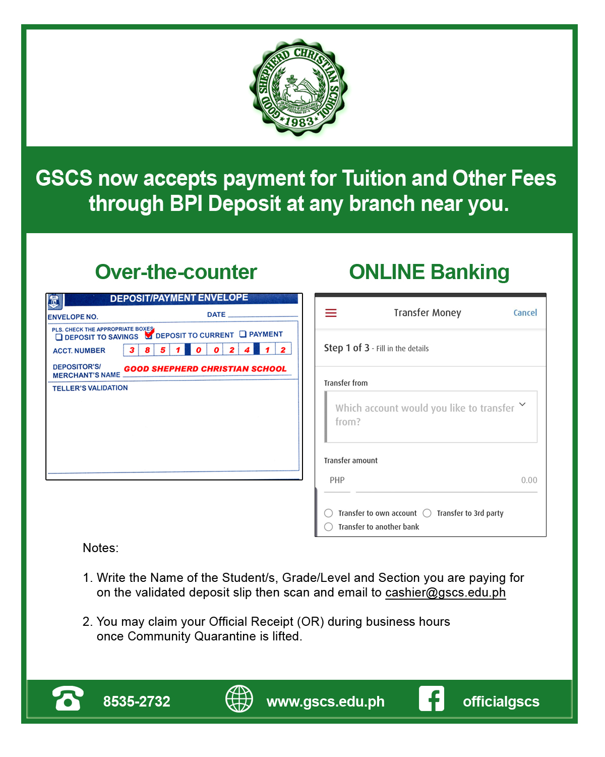 ADMISSION | GSCS Home of the Alumni Achievers